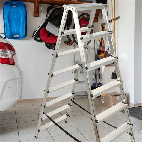Kadax Drabina Aluminiowa Domowa Drabinka Stopniowa Dwustronna