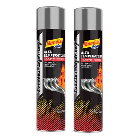 Spray Alta Temperatura Pinta Escapamento 400ml Kit C 2un