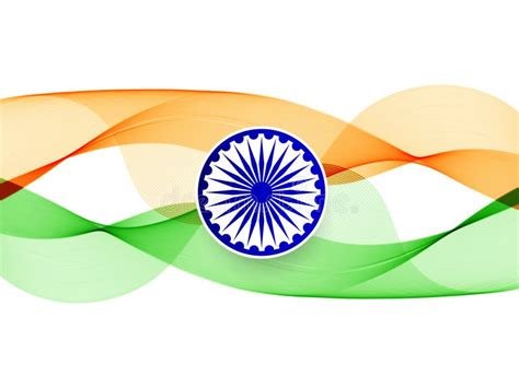 Moderna E Elegante Bandeira Indiana Ondulada Ilustração do Vetor