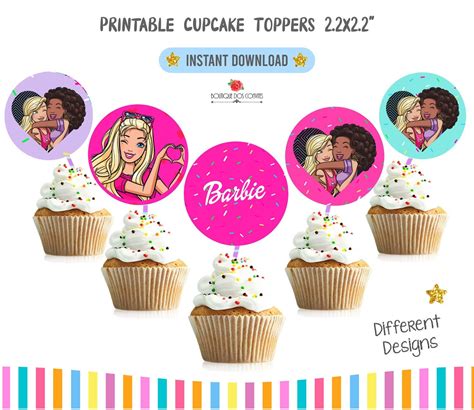 Printable Barbie Cupcake Toppers