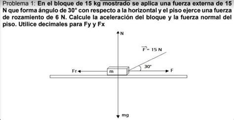 En El Bloque De Kg Mostrado Se Aplica Una Fuerza Externa De N Que