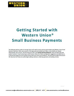 Fillable Online Getting Started With Western Union Small Business