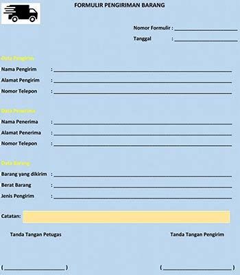 Contoh Formulir Pengiriman Barang Fungsi Cara Mengisinya Riset