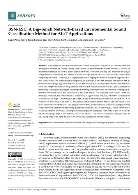 pdf bsn esc a big small network based environmental sound classification method for aiot