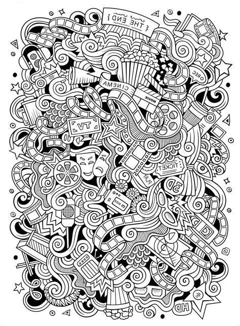 Colorige Beau Photos Doodle Facile Sur Le Th Me Du Cin Ma Coloriage