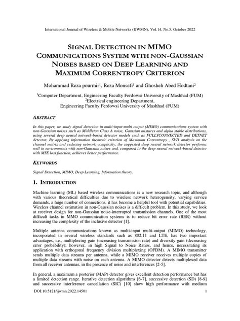 signal detection in mimo communications system with non gaussian noises based on deep learning