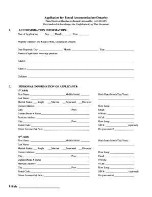 Fillable Online RENTAL APPLICATION King West Fax Email Print PdfFiller