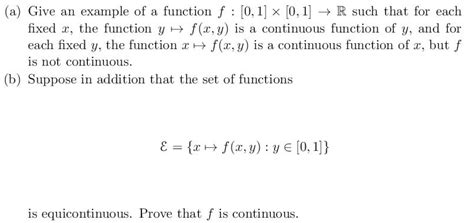 solved give an example of a function f [0 1] times [0 1]