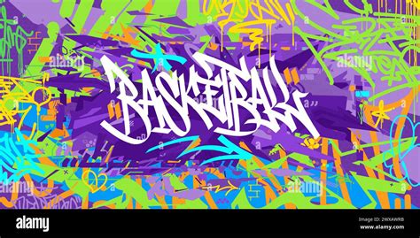 Abstract Hip Hop Urban Street Art Graffiti Style Word Basketball Vector