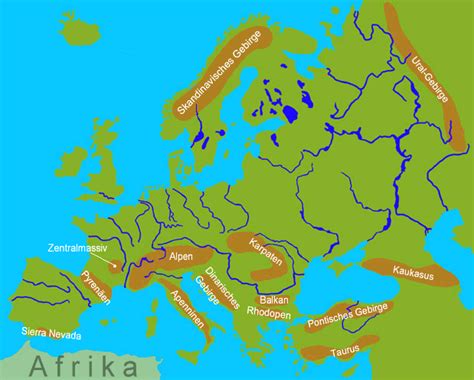 Gebirge Europa Karte Karte