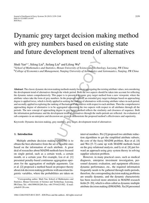 pdf grey incidence method of decision making with three parameter interval numbers and unknown