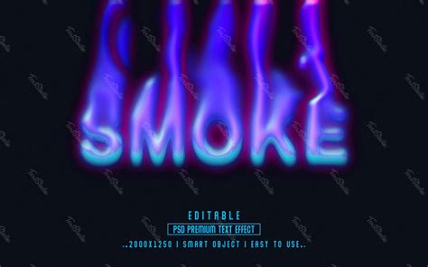 Effet de texte 3d en violet fumé et néon Fichier PSD Photoshop