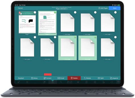 how to extract pages from pdf with goodreader pro for ipad and iphone