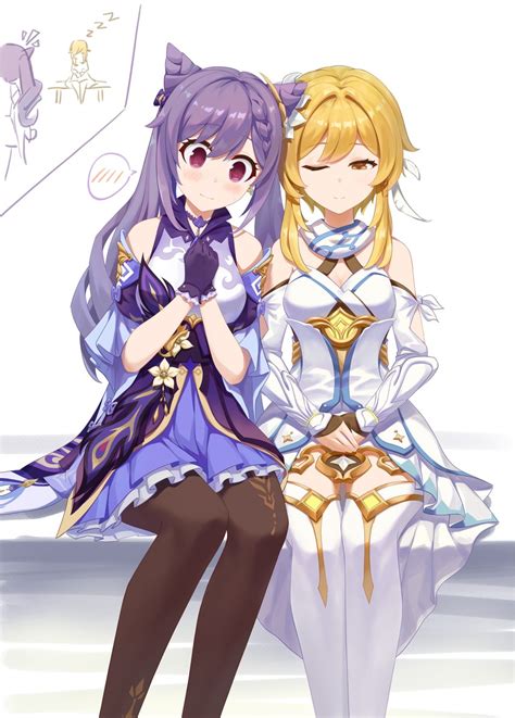 Lumine And Keqing Genshin Impact Drawn By Bxy Danbooru