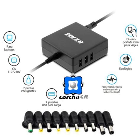 Forza Cargador Universal Para Port Til W Usb Conectores Fna