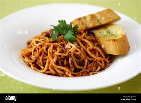 Italian Spaghetti Bolognese Garlic Bread