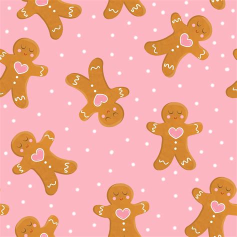 Cute Gingerbread Man Christmas Pattern