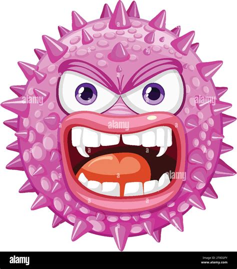 A Colorful And Playful Cartoon Character Of A Spiky Bacteria Germ Virus