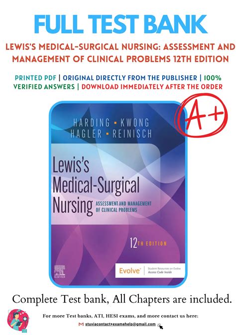 Test Bank For Lewis S Medical Surgical Nursing 10th 11th 12th Edition