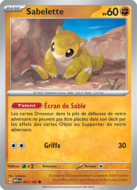 Sabelette Écarlate et Violet 151 027 Poképédia