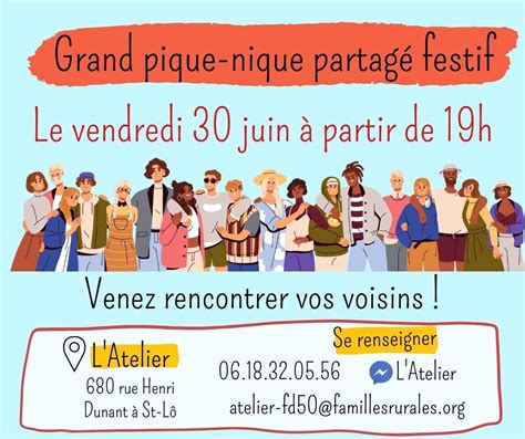 Grand pique nique partagé festif