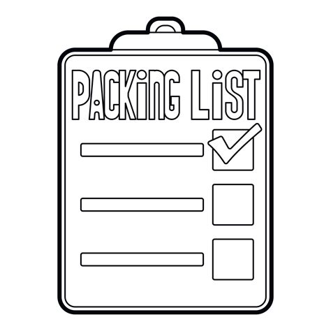 Packing List Icon Outline Style 14684059 Vector Art At Vecteezy