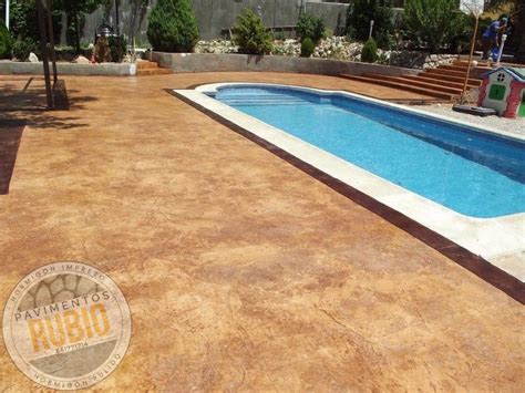 Hormigón impreso para piscina Pavimentos Rubio