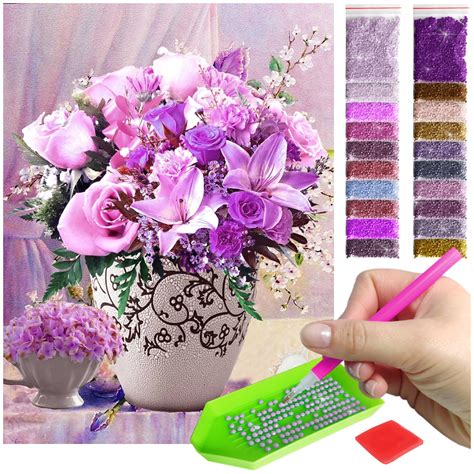 Haft Diamentowy Diamond Painting Mozaika Dla Dzieci 5d Kwiat Bukiet