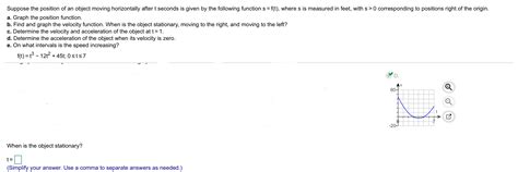 solved suppose the position of an object moving horizontally