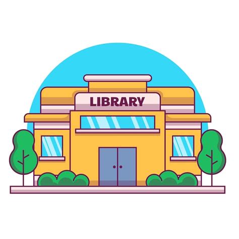 Premium Vector Library Building Illustration