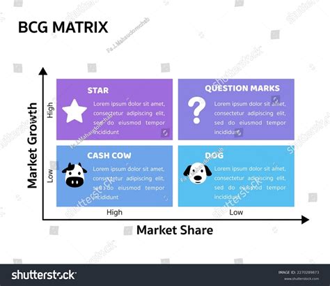 BCG Matrix Or Growth Share Matrix Business Royalty Free Stock Vector