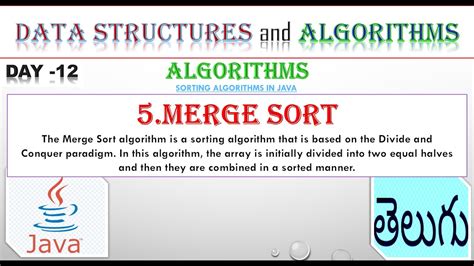dsa merge sort algorithm programs [ day 12 ] datastructures algorithm recursion bsktrending