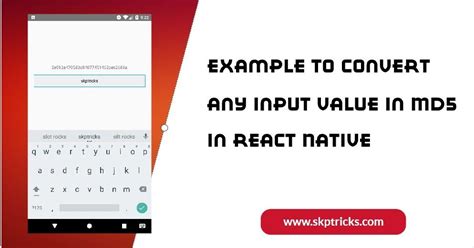 This Tutorial Explains How To Convert Input Text Value To Md5 In React Native Application This