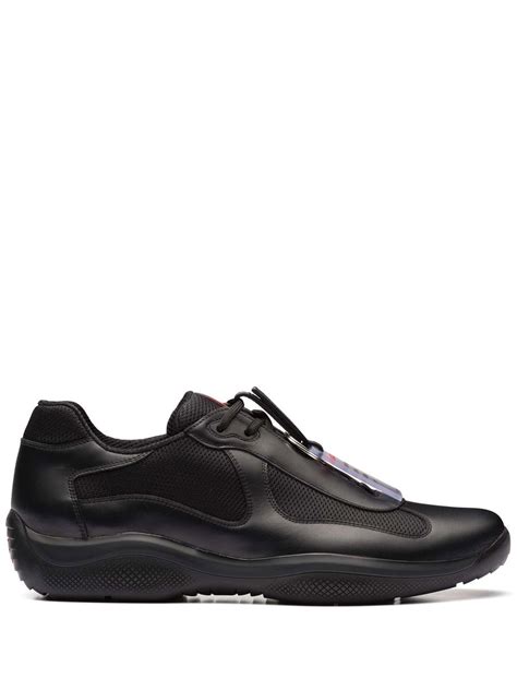 Prada America S Cup Original Lace Up Sneakers Black The Hoxton Trend