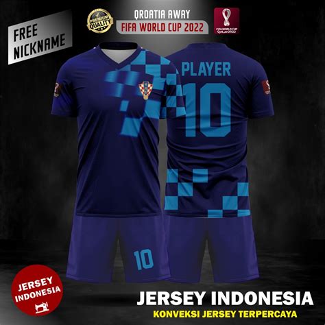 Jual Baju Kaos Jersey Kroasia Away Piala Dunia Fifa World Cup Qatar