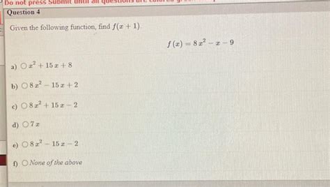 solved given the following function find f x 1