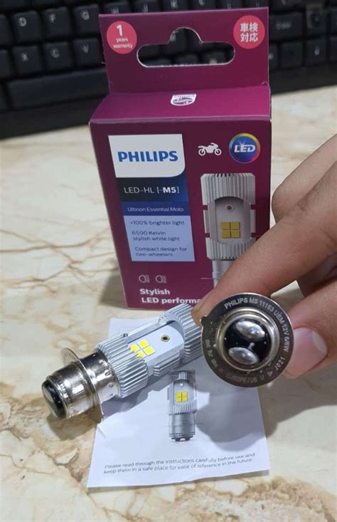 Promo PHILIPS ULTINON ESSENTIAL MOTO LED M5 H6 KAKI 1 PUTIH LAMPU MOTOR