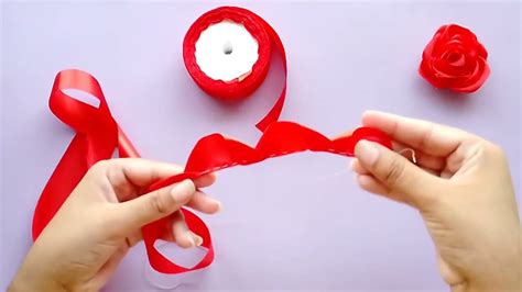 DIY Satin Ribbon Rose Flower Easy Ribbon Rose Making Sewing Hacks