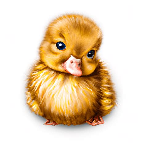 Adorable Baby Duck Painting Hyper Realistic Intricate Detail