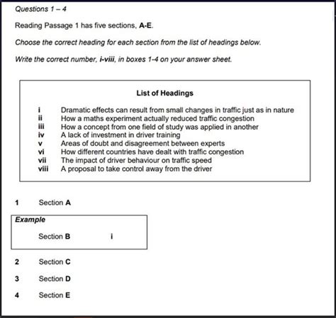 Ielts Reading Matching Heading Questions