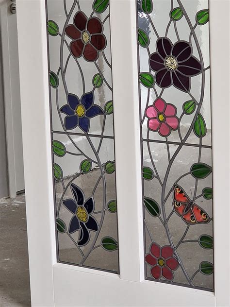 Clematissen En Vlinders Glas In Lood Deurpanelen Welkom Bij Magies Glas