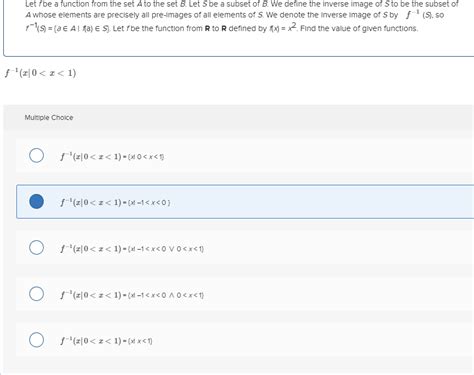 solved let fbe a function from the set a to the set b let s