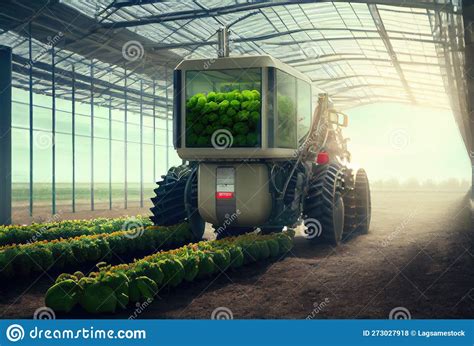 Robot Farming Harvesting Agricultural Products In Research Center