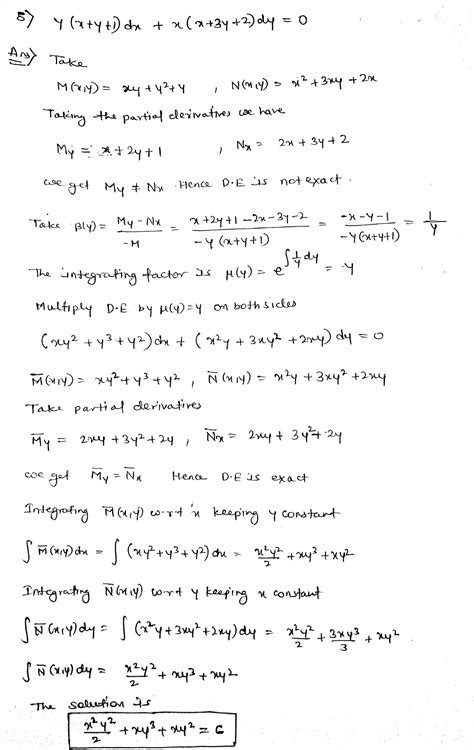[solved] solve using integrating factor by formulas course hero