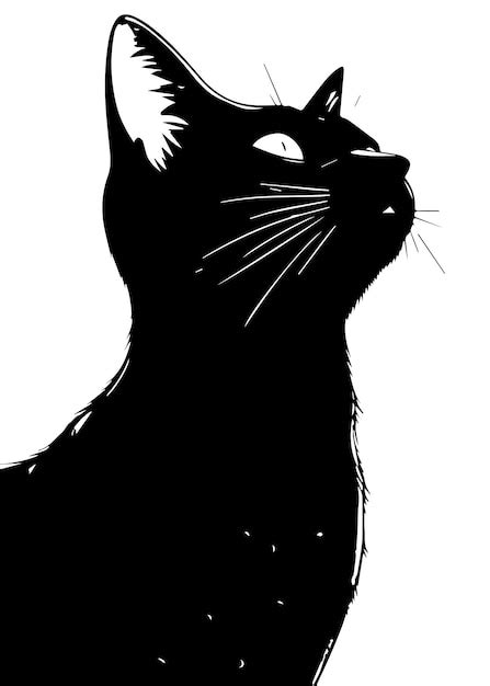 Illustration vectorialisée de chat noir dessin animé comique de chat