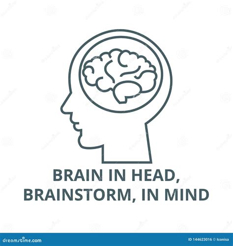 Brain In Head Brainstorm In Mind Line Icon Vector Brain In Head