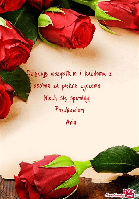 Dziękuję wszystkim i każdemu z osobna za piękne życzenia Darmowe kartki