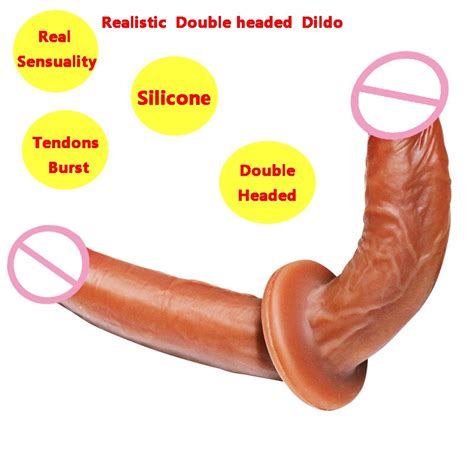 Double Dildos Flexible Soft Silicone Penis Stimulator Clitoris For