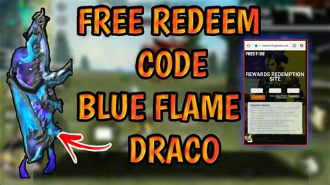 Free Fire Blue Flame Draco Ak Redeem Code Today How To Get Free Blue