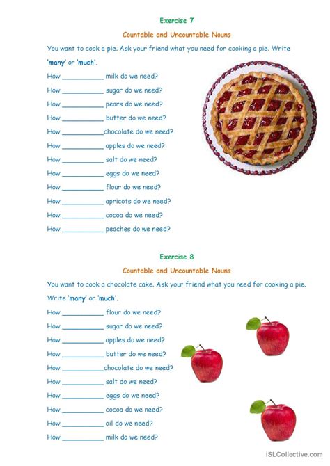 Food Countables Uncountables gen Português PLE apostilas pdf doc
